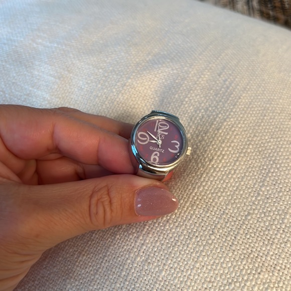 Accessories | Vintage 9s Ring Watch Quartz Steel Purple Fave Expandable ...